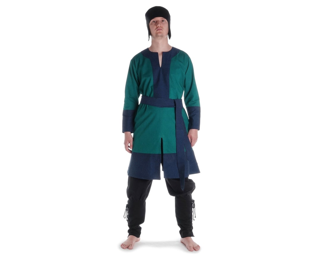 Viking Medieval Tunic With Two-tone Ribbed Cotton Bodice | HEMAD LARP ...