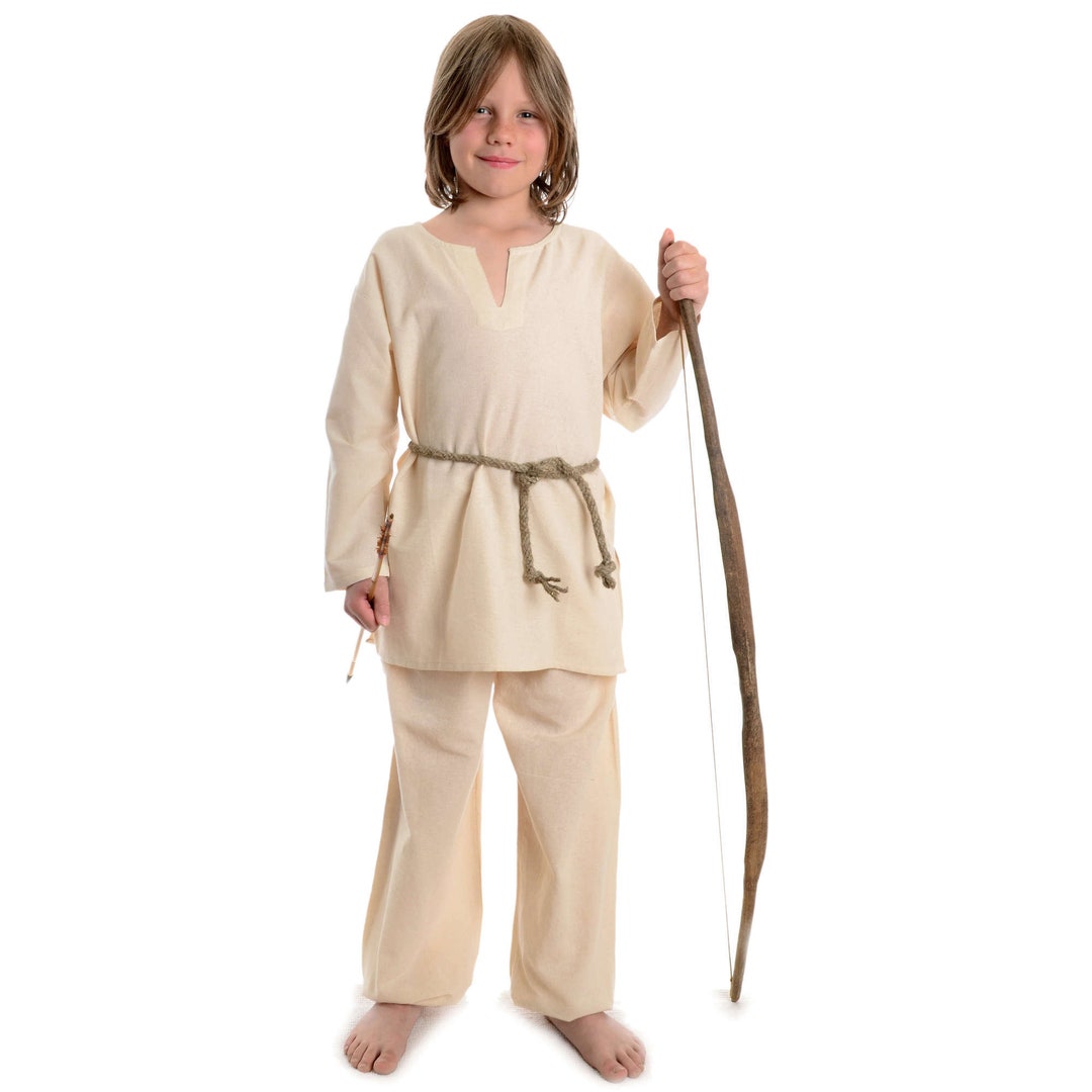Medieval Viking Tunic Eliant for Children in Beige | 100% Cotton | LARP ...