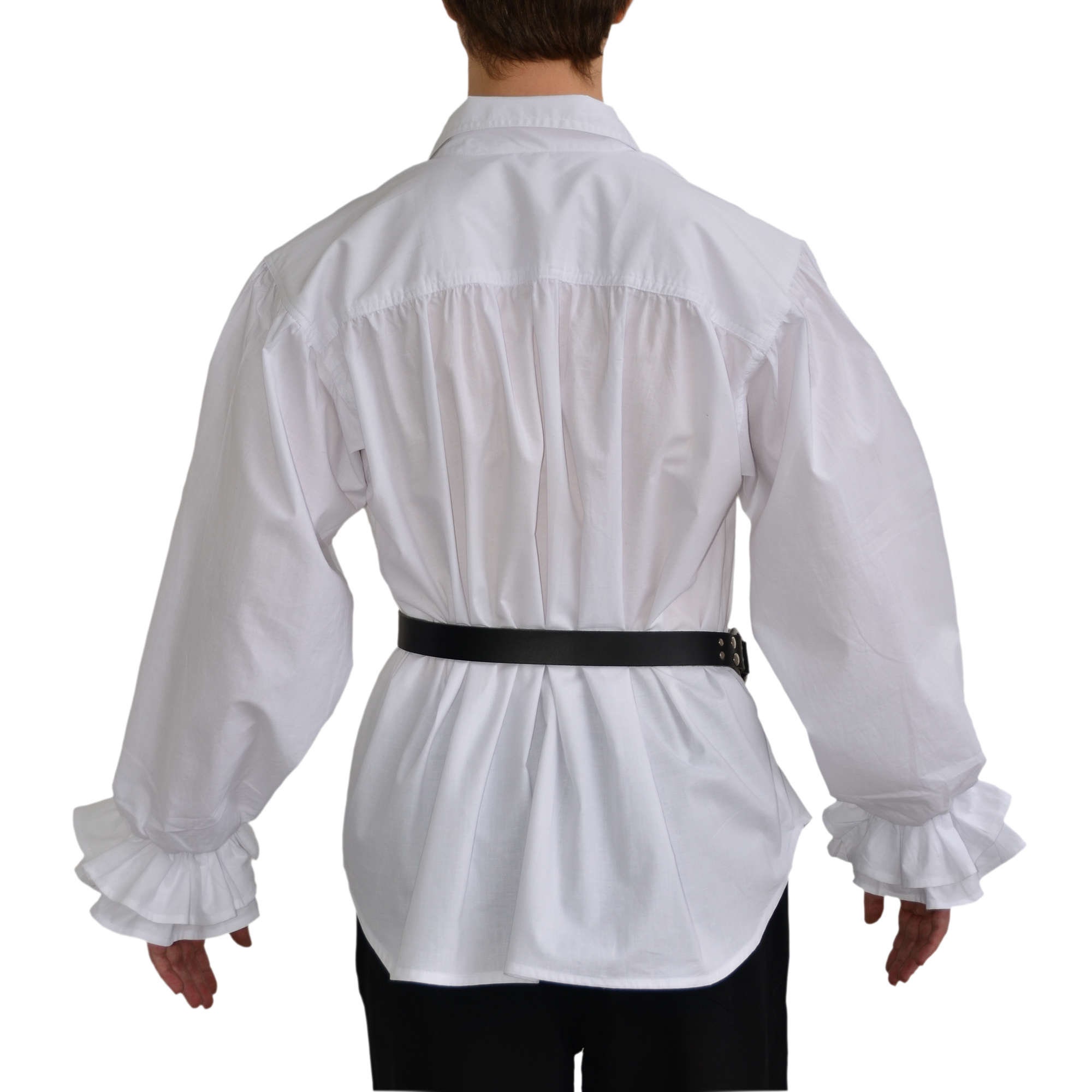 Medieval Ruffle Shirt Isenhart Made of Cotton White Black - Etsy UK