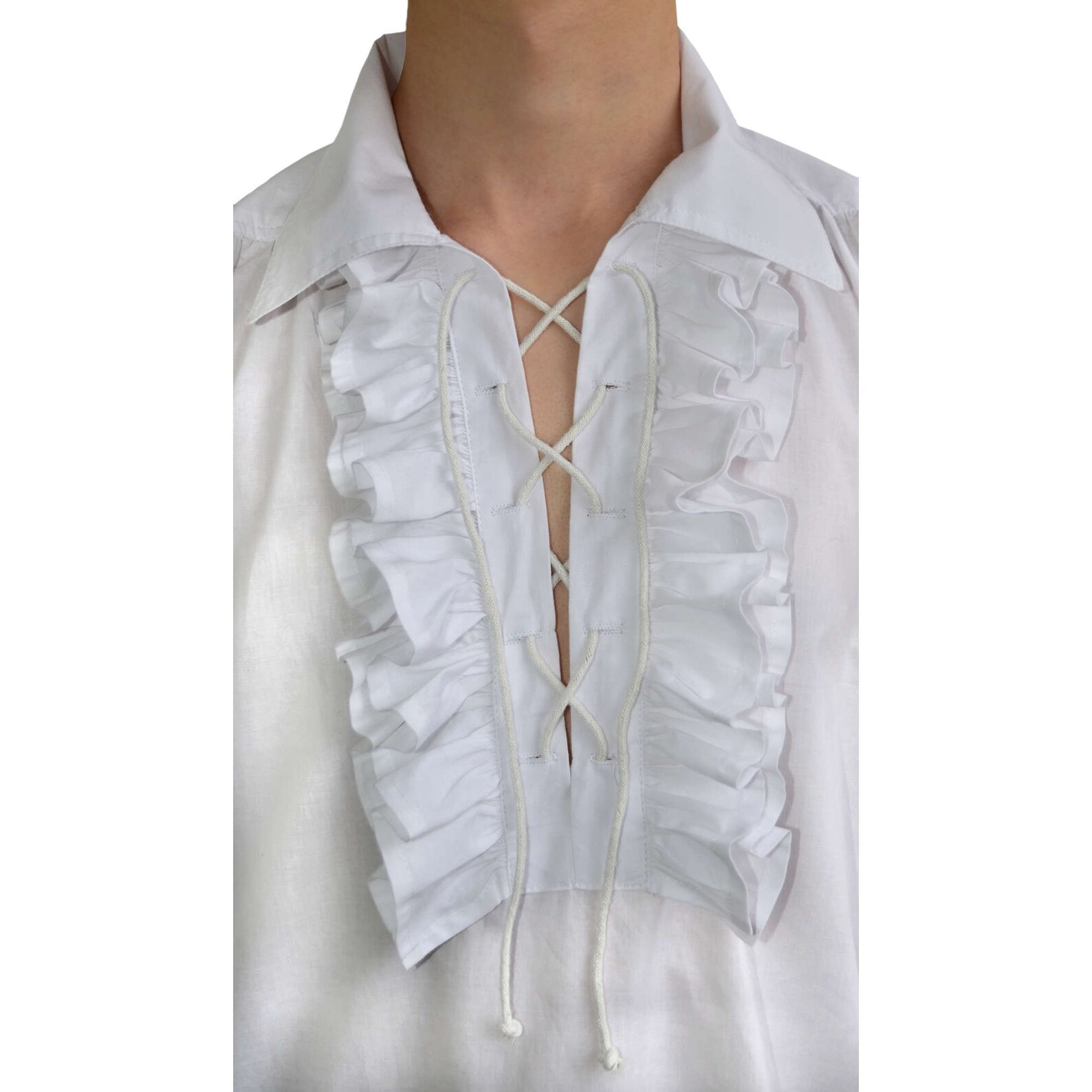 Medieval Ruffle Shirt Isenhart Made of Cotton White Black - Etsy UK