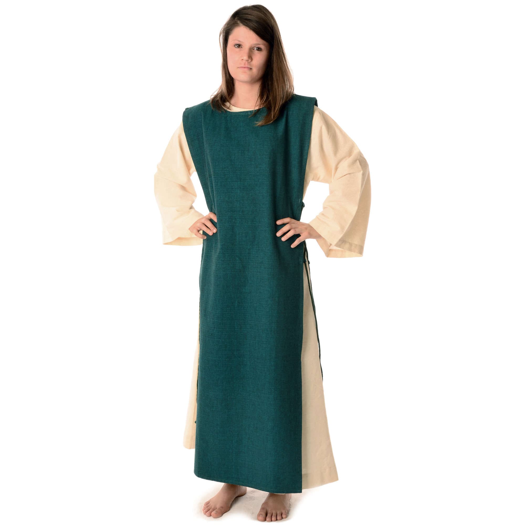 Medieval Cloak / Scapular / Overdress Brünhild Cotton Beige, Green ...