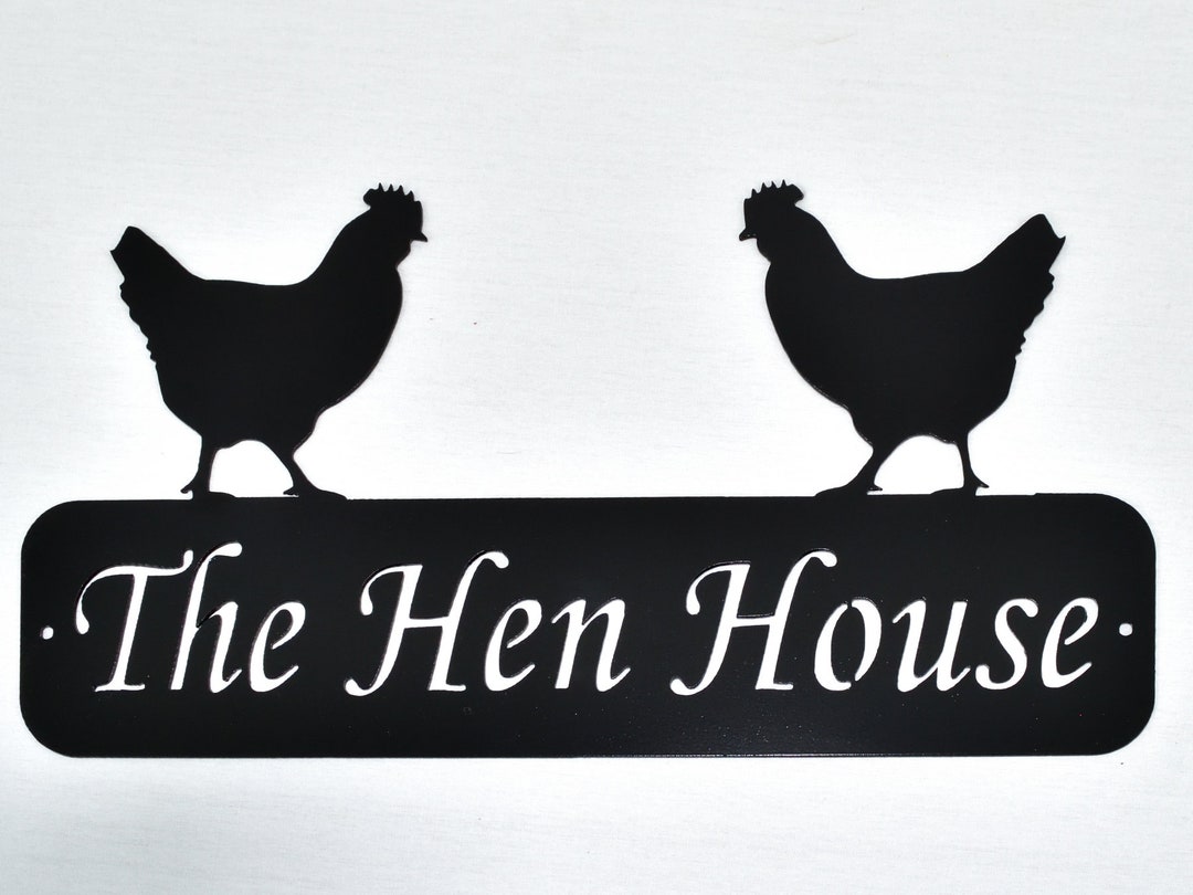 Letrero de metal The Hen House con dos gallinas para Chook House o Shed ...