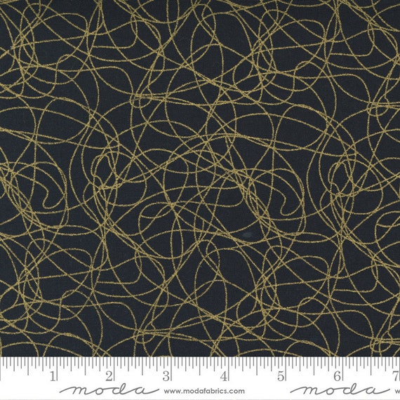 Love This Black With Metallic Gold Swirls Covering the Fabric. - Etsy
