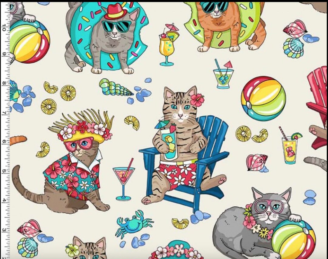 The Beach Cats Collection by Michael Miller Consists of Quirky Cats ...