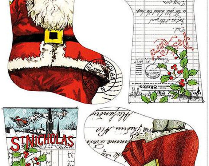 Nicholas Stocking Panel From Riley Blake Features the Fronts of Four ...