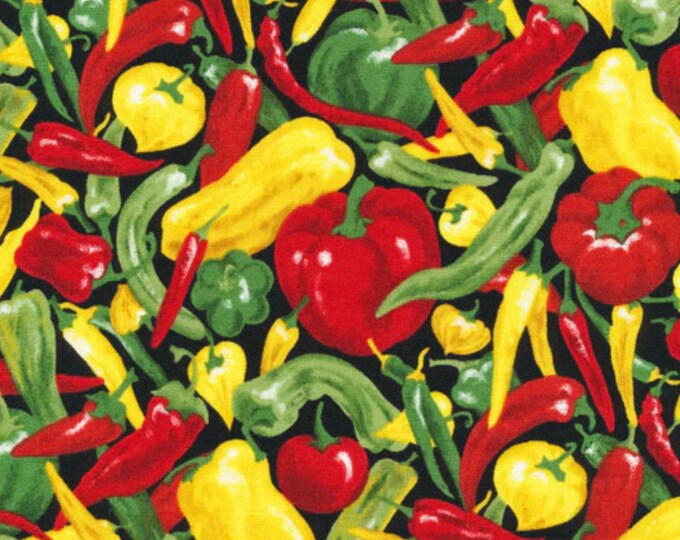Pepper Fabric: Colorful Red, Green & Yellow Peppers - Farmer Johns ...