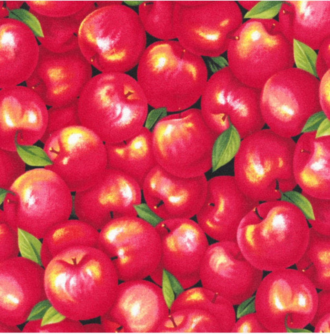Red Apple Fabric: Farmer Johns Garden Party by Paintbrush Studios - Etsy