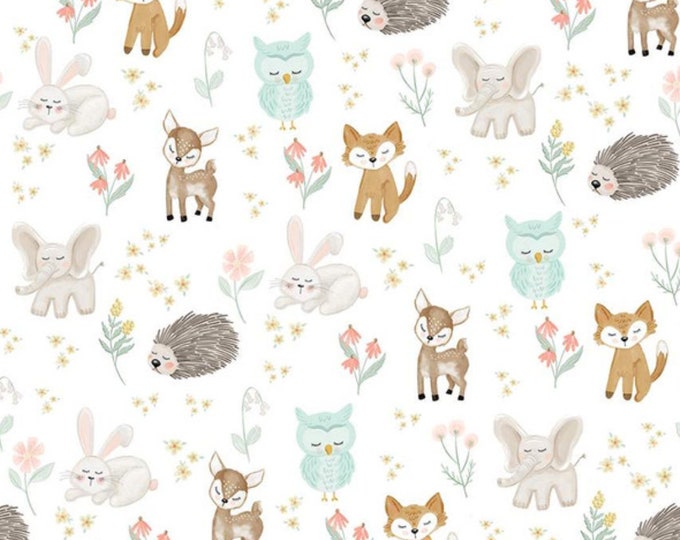 It's A Girl Animals White is an Adorable Double Napped Flannel by Echo ...