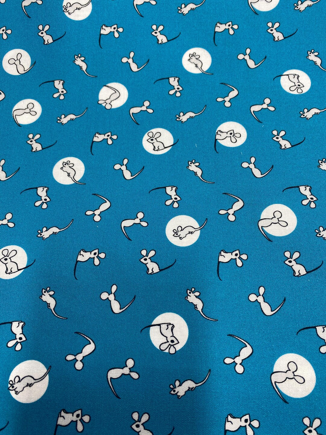 Goodnight Moon Fabric: Mouse Print, Blue Cotton, Cloud Nine Studios - Etsy