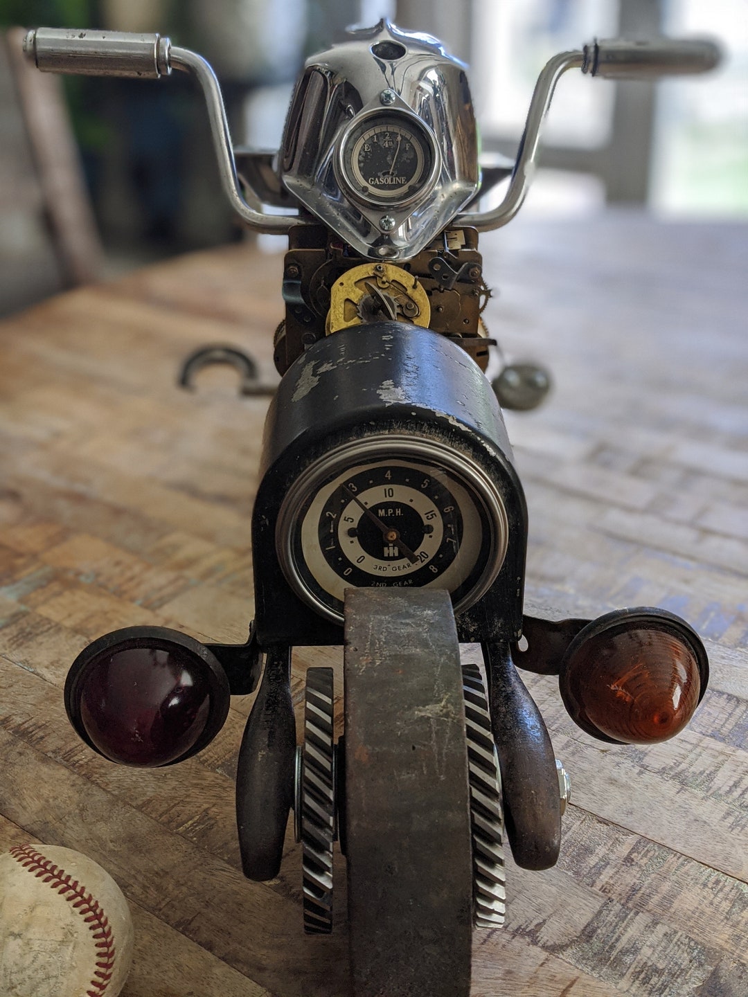 Motorcycle Sculpture - Found Object Art - Motorcycle Mixed Media ...