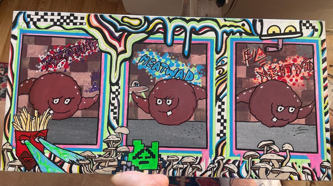 Meatwad Original 12x24in Acrylic Painting - Etsy