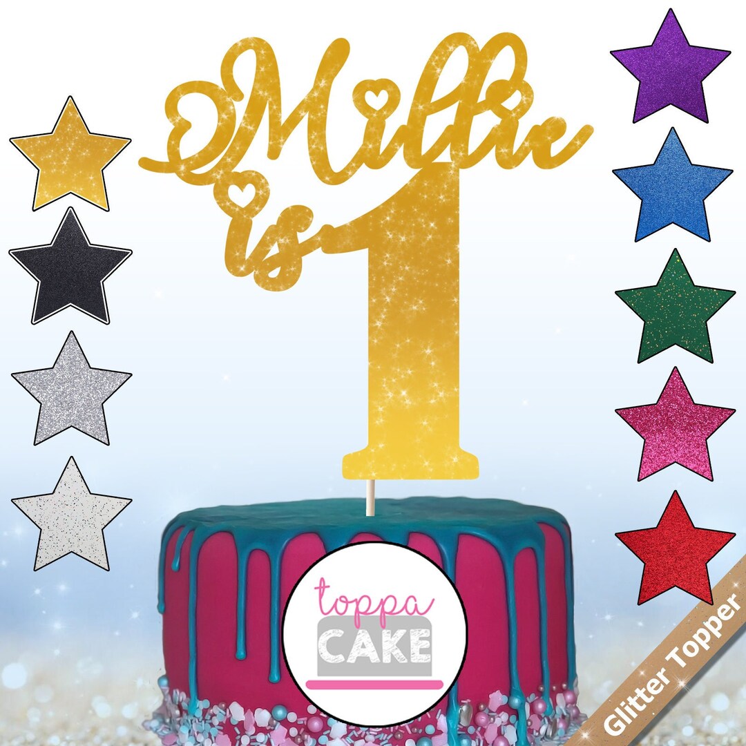 First Birthday Cake Topper, 1st Cake Topper, Name Cake Topper, 1 Cake ...
