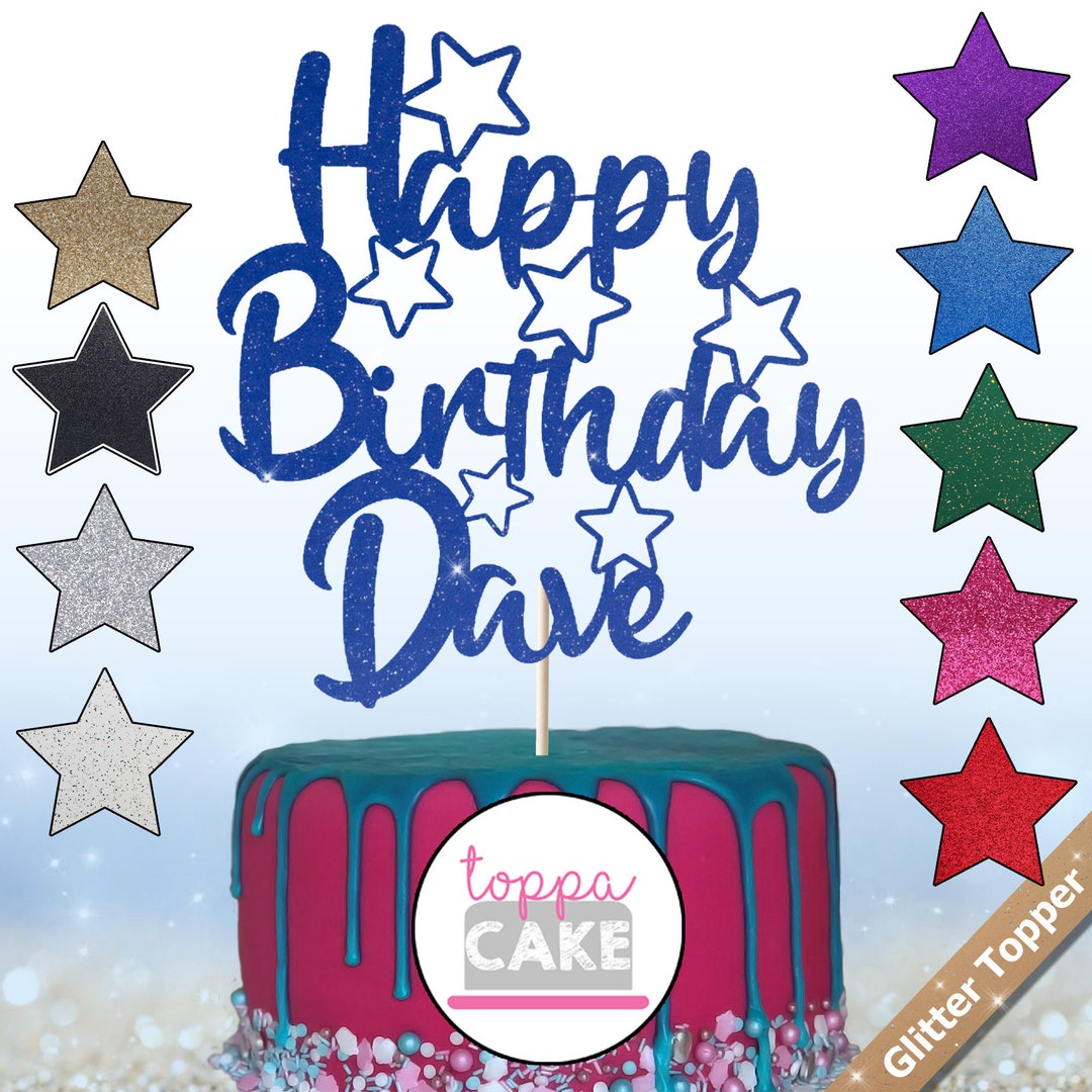 Personalised Cake Topper Men Boys Happy Birthday Cake Topper With Any ...