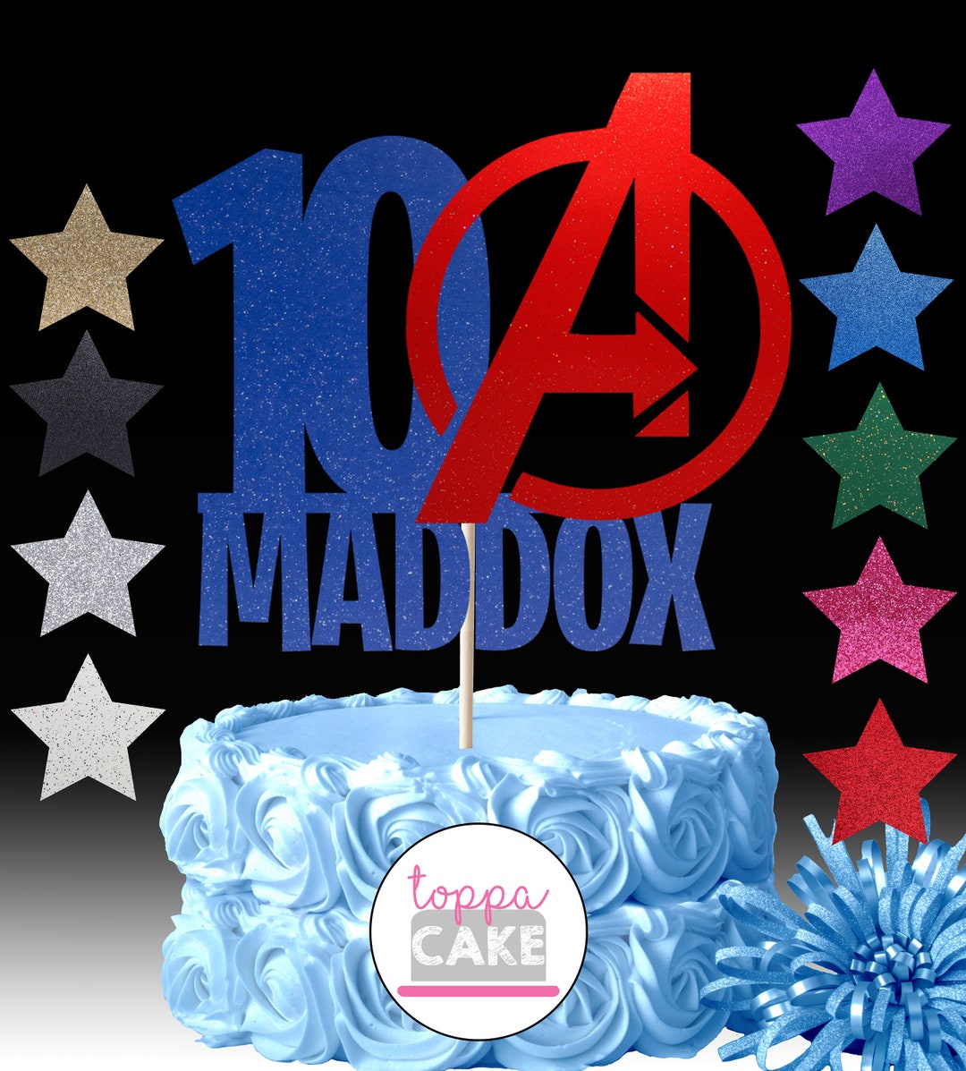 Avengers Logo Cake Topper Personalised Name Age Marvel Hulk - Etsy