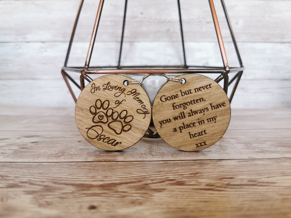 Personalised in Loving Memory Pet Loss Paw Print Keyring Dog - Etsy UK