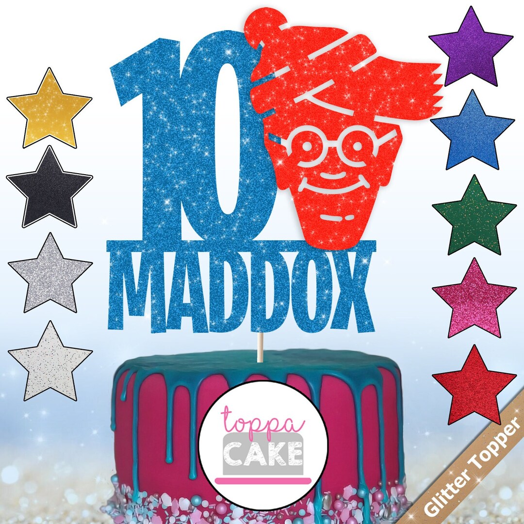 Personalised Where's Wally Cake Topper Any Name Any Age Puzzle Book ...