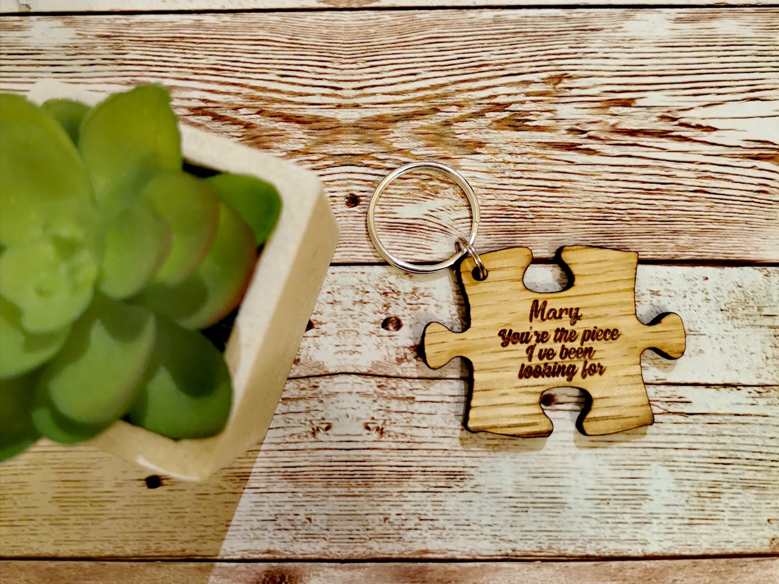 Personalised Valentines Puzzle Piece Tag Engraved Any Name - Etsy.de