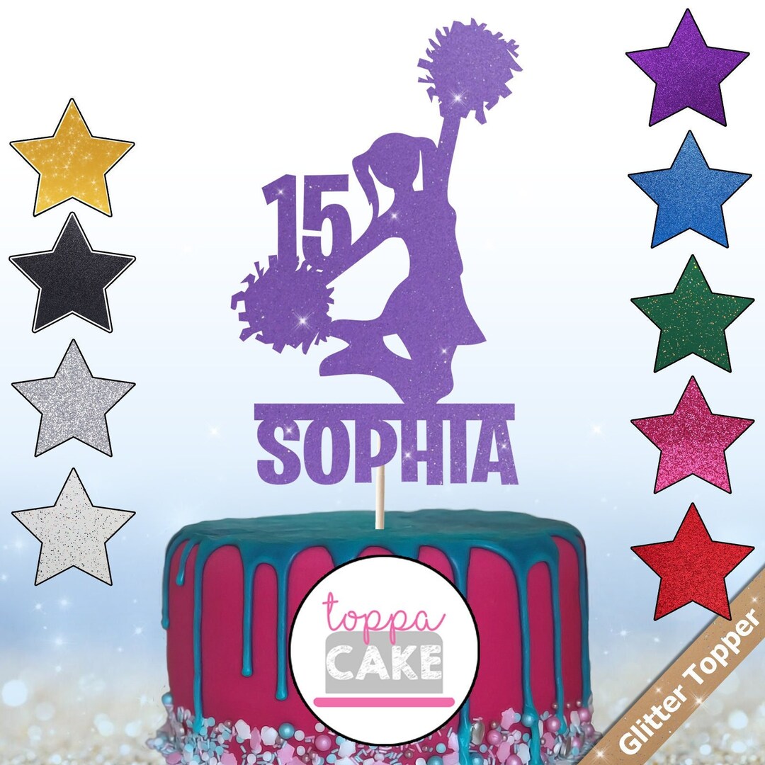 Cheerleader Cake Topper Any Name School Activity Celebration Dance ...