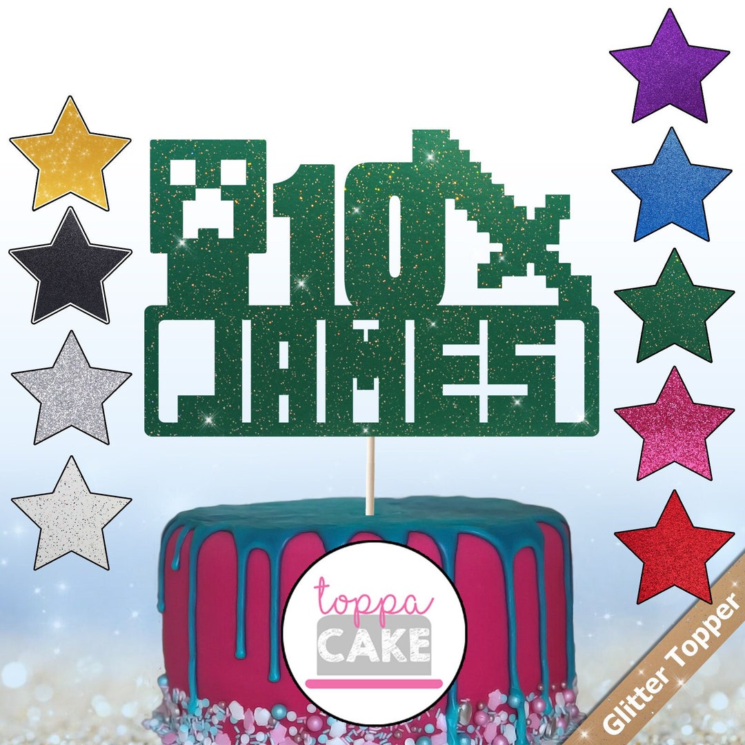 Personalised Gamer Creeper Cake Topper Video Game Gamer Any - Etsy