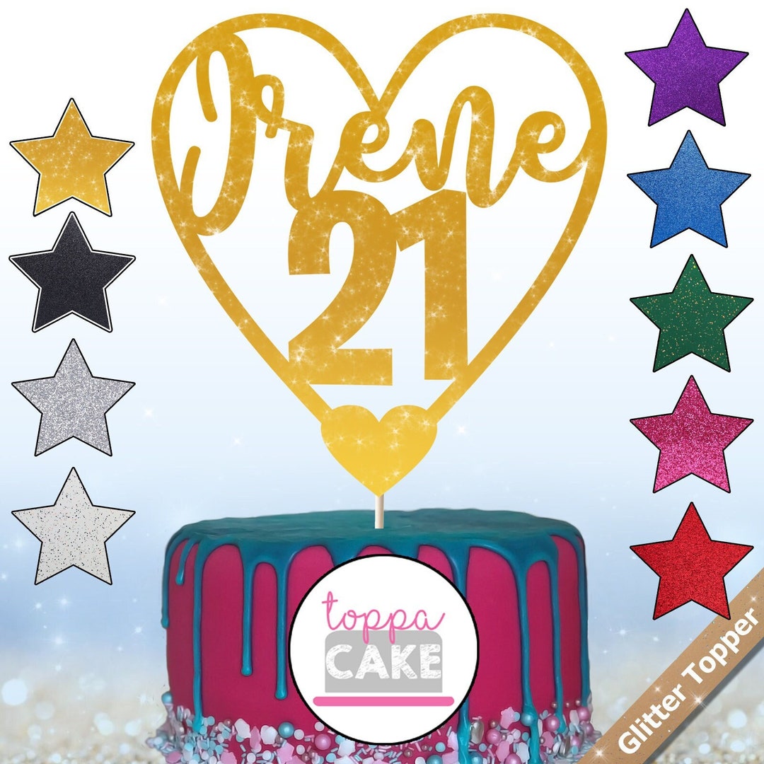 Personalised 21st Birthday Cake Topper With a Name, 21st Cake Topper ...