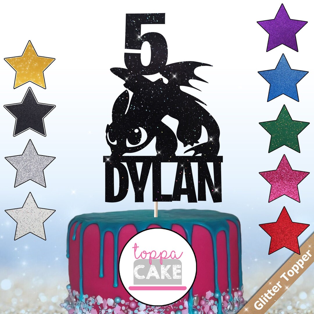 Train Your Dragon Toothless Birthday Cake Topper Personalised - Etsy