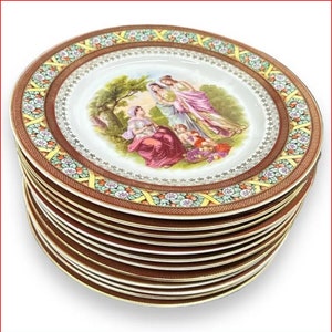 Antique Royal Vienna Porcelain Plates Set of 12, Vienna Plates With ...