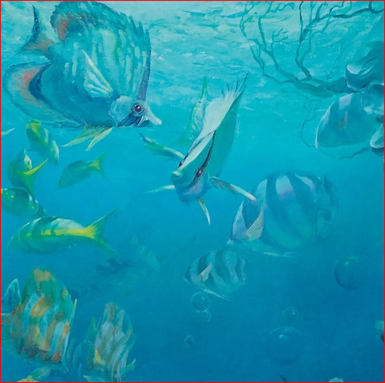 Richard E. Williams Lithograph, Framed Tropical Reef Art, Signed Ocean ...