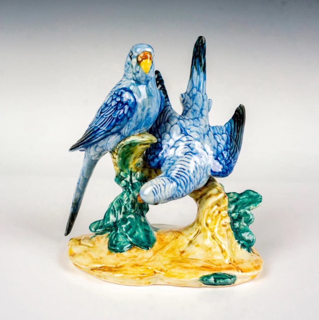 Stangl Double Parakeet Blue Pottery Birds - Etsy