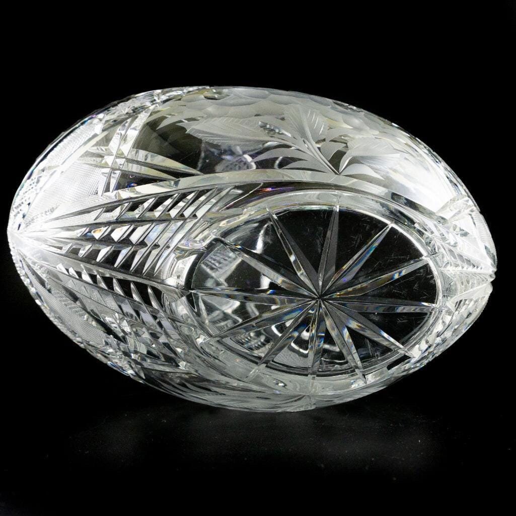 Floral Glass Basket vintage Clear Glass Handled Floral Basket - Etsy