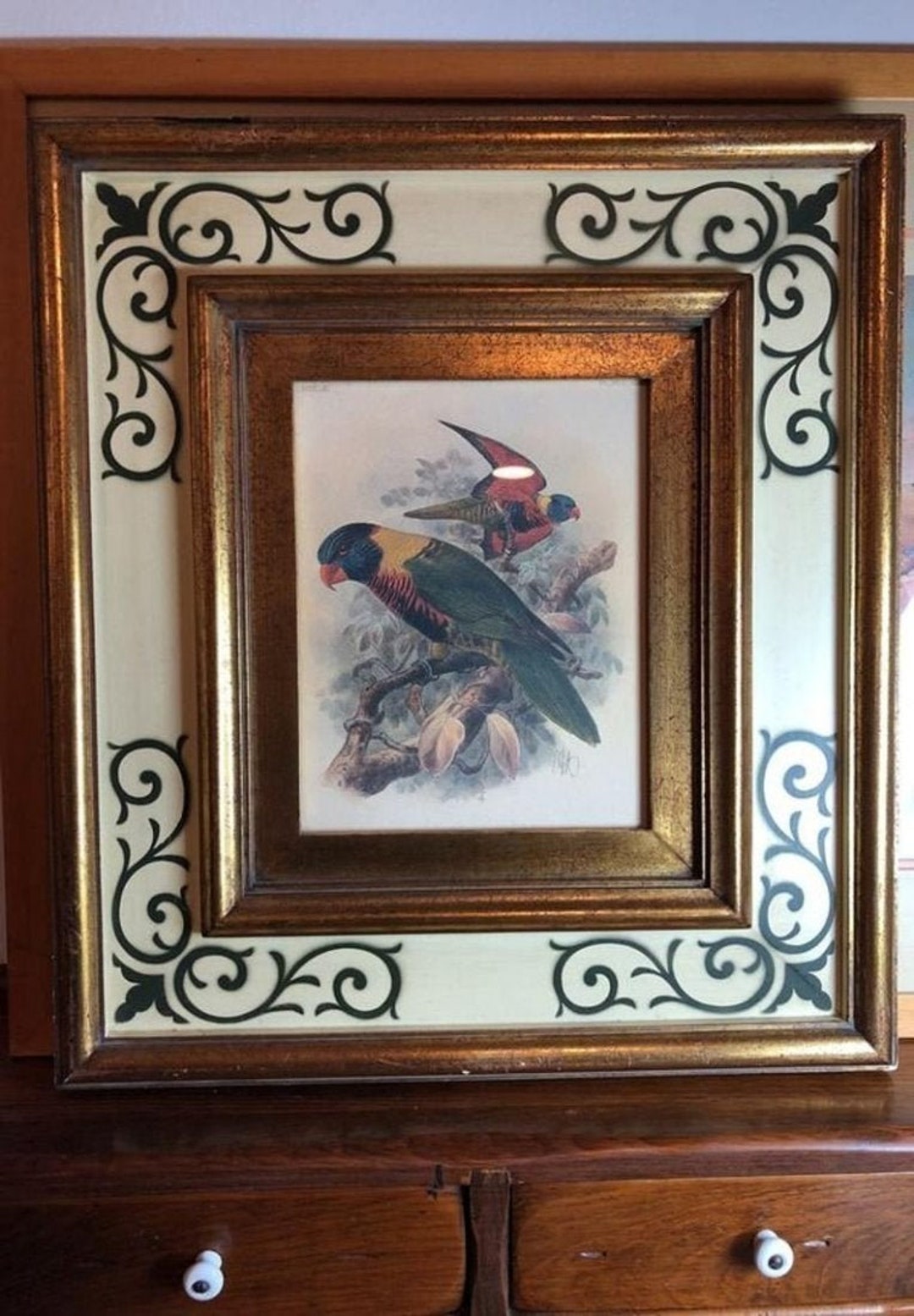 Painting-parrots II Award Winning Print or Etching in a Custom Frame - Etsy