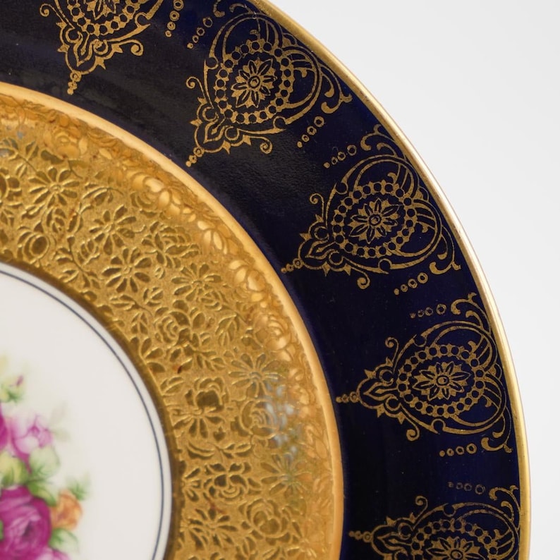 Plates-union T Bohemian Porcelain Plates 9 Pc - Etsy