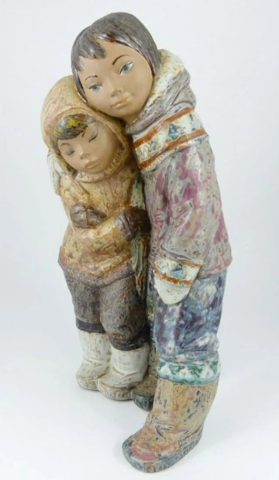 Lladro Eskimo Boy & Girl Porcelain Figurine - Etsy
