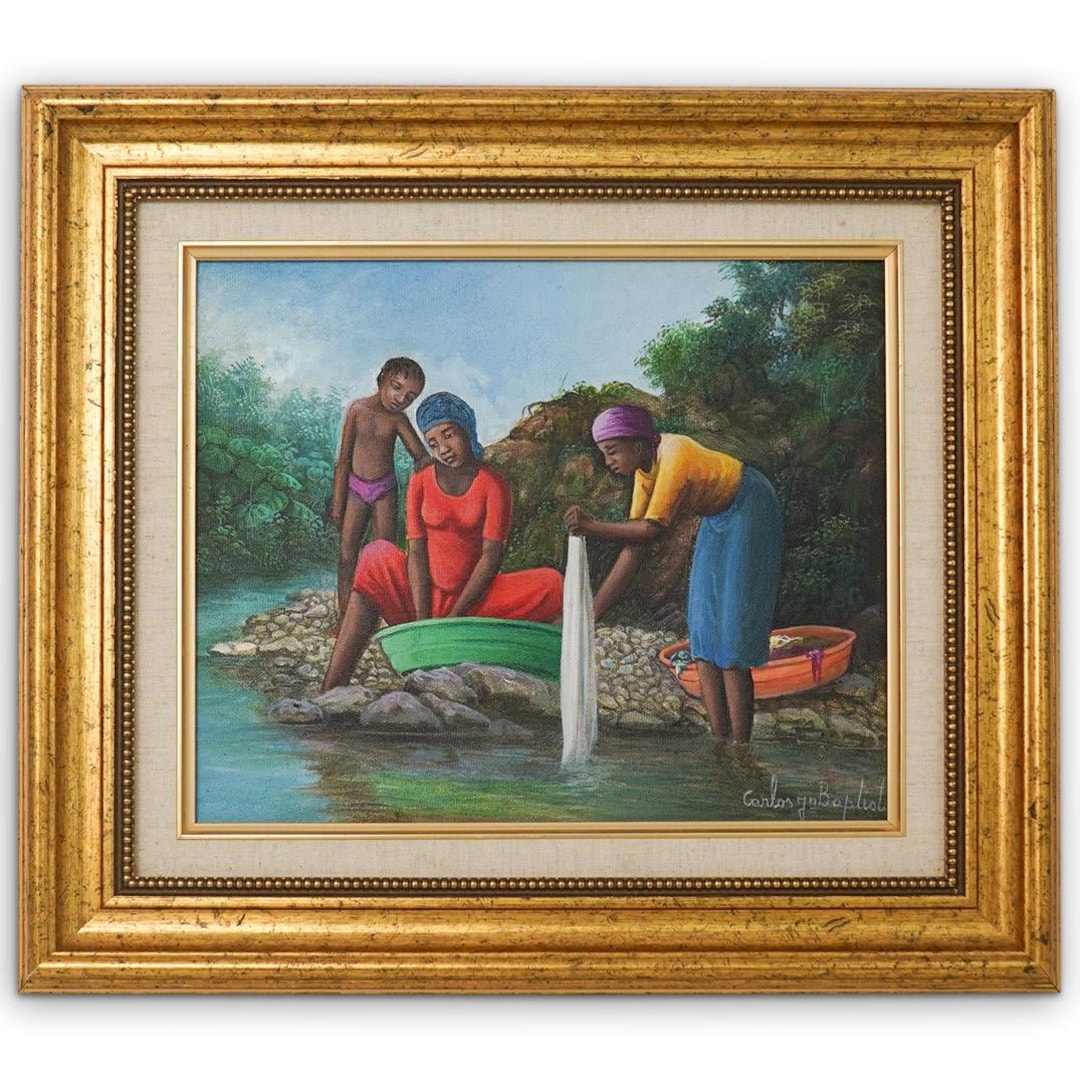 Painting-(haitian) Oil on Canvas by Carlos Jean Baptiste - Etsy