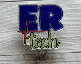 Personalized ER Tech Badge Reel You Choose Charm, Nurse Id, Id Tag ...