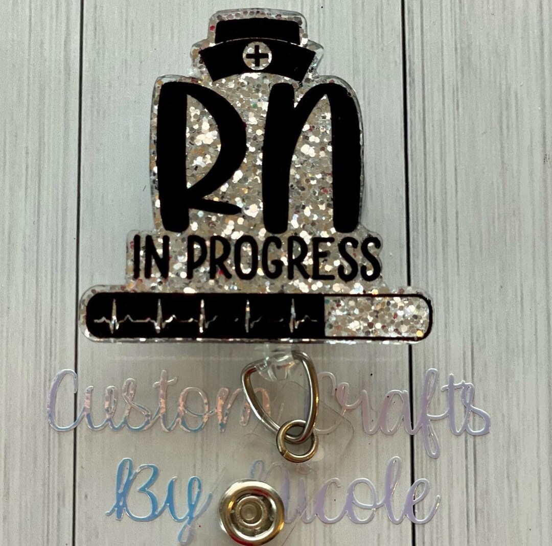 RN in Progress Pinch Clip Badge Reel - Etsy