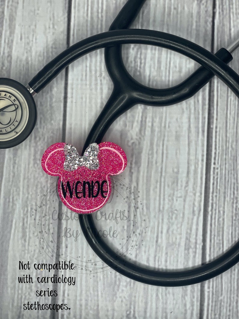Mouse With Bow Stethoscope ID Tag - Etsy