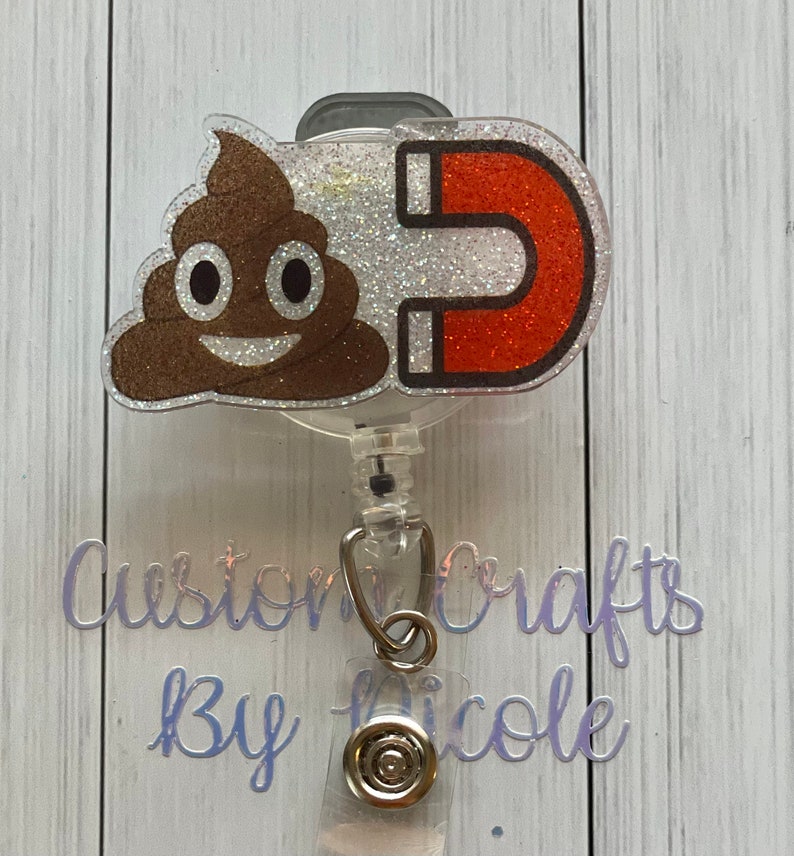 Poop Magnet Retractable Pinch Clip Badge Reel - Etsy