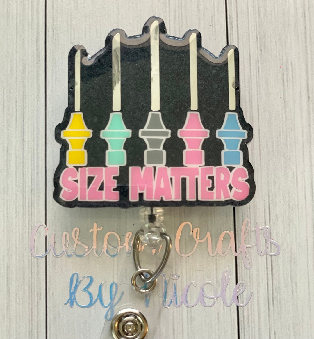 Size Matters Retractable Pinch Clip Badge Reel - Etsy