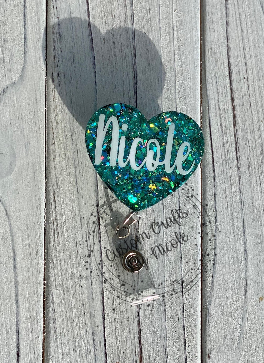 Customized Heart Shaped Badge Reel - Etsy