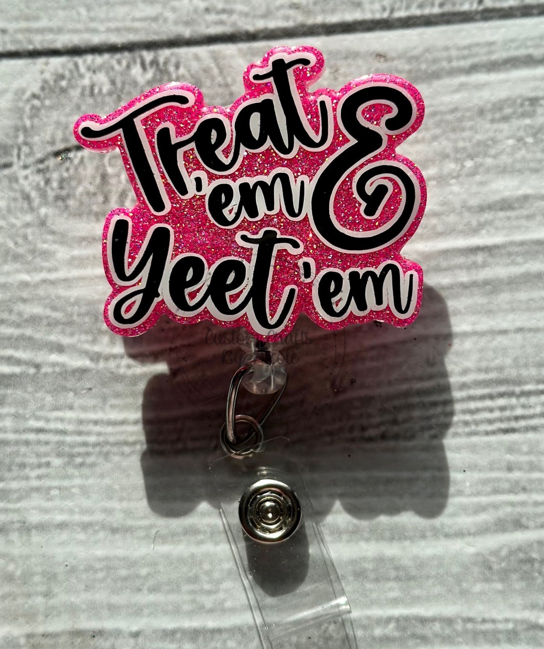 Treat Em and Yeet Em Pinch Clip Retractable Badge Reel - Etsy