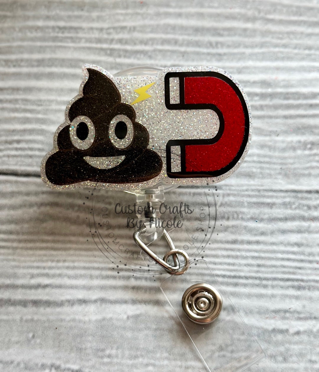 Poop Magnet Retractable Pinch Clip Badge Reel - Etsy