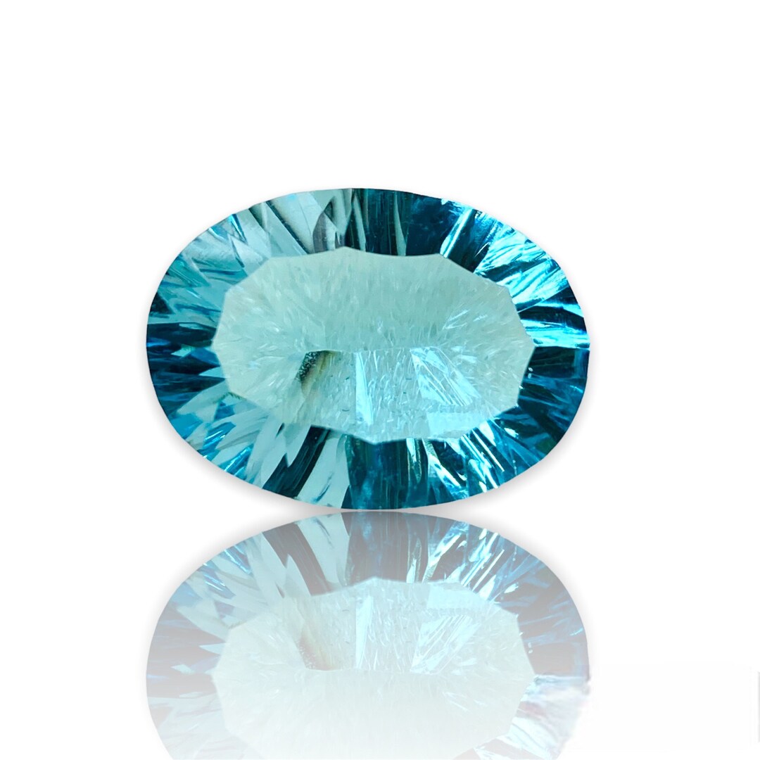 Sky Blue Sapphire Fantasy Helix Cut Carving Shape Oval Laser Cut ...