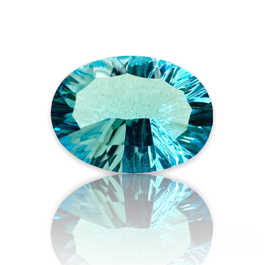 Sky Blue Sapphire Fantasy Helix Cut Carving Shape Oval Laser Cut ...