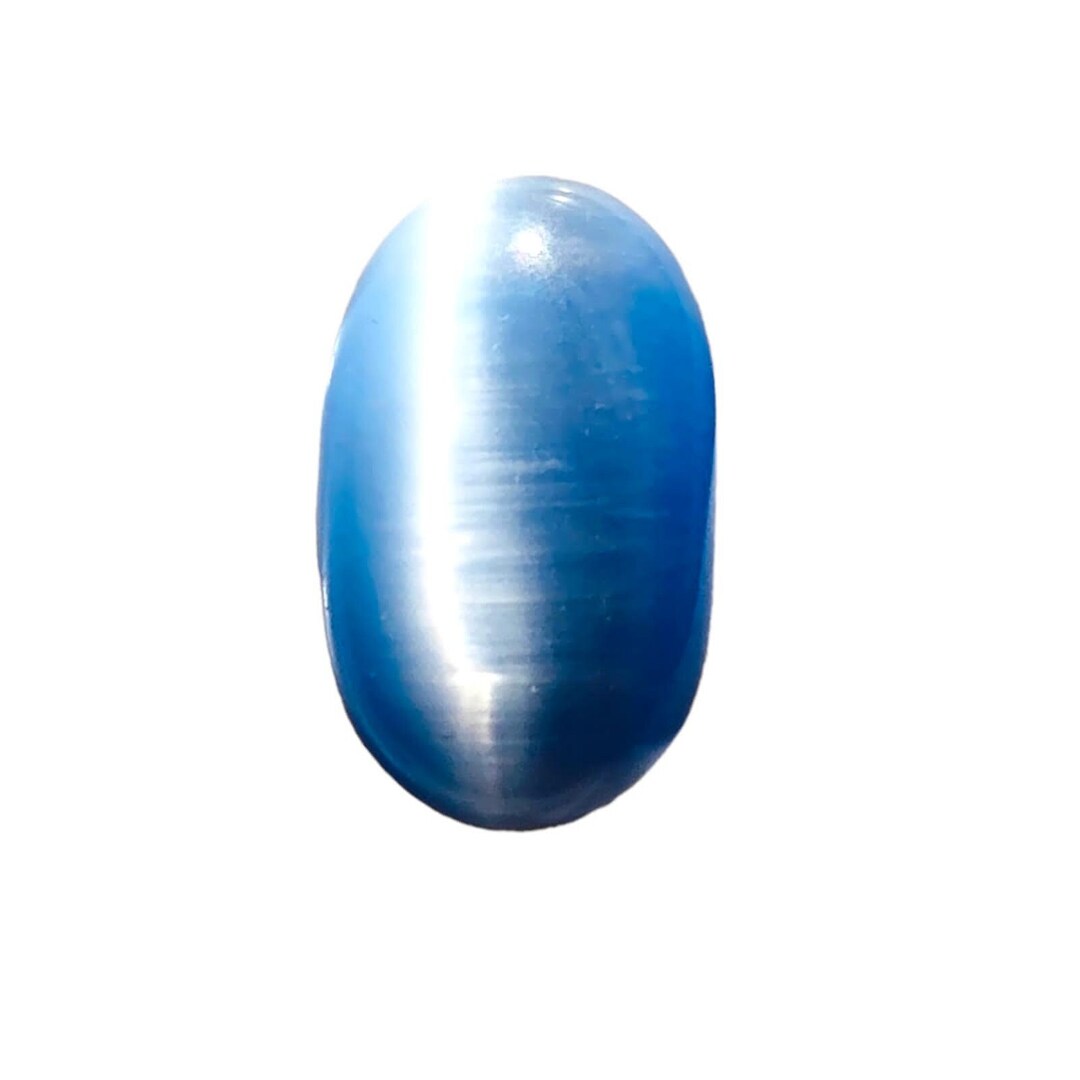 100% Natural Sky Blue Cat Eye Beautiful Gemstone Oval Shape Excellent ...
