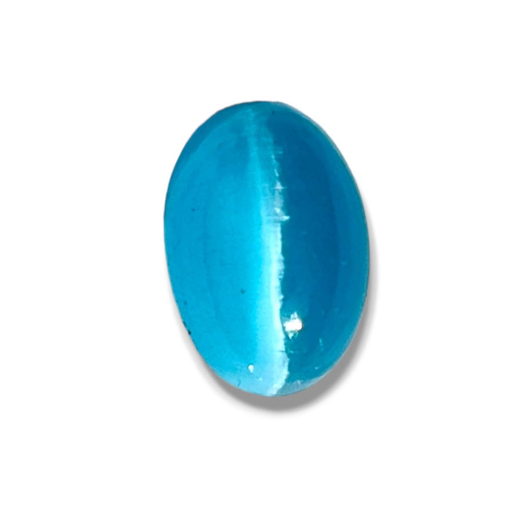 100% Natural Sky Blue Cat Eye Pair Beautiful Gemstone Oval Shape ...