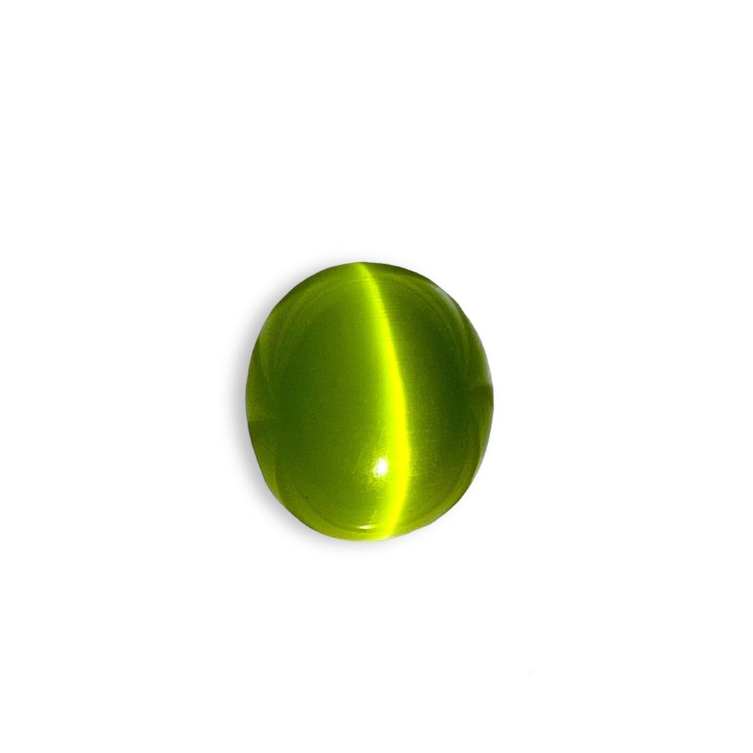 100% Natural Green Cat Eye Beautiful Gemstone Oval Shape Excellent ...
