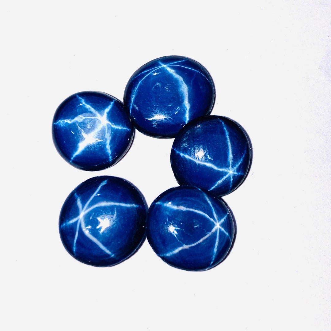 Beautiful!!! Blue Star Sapphire 5pieces 38.70carat Whole Sale Price ...