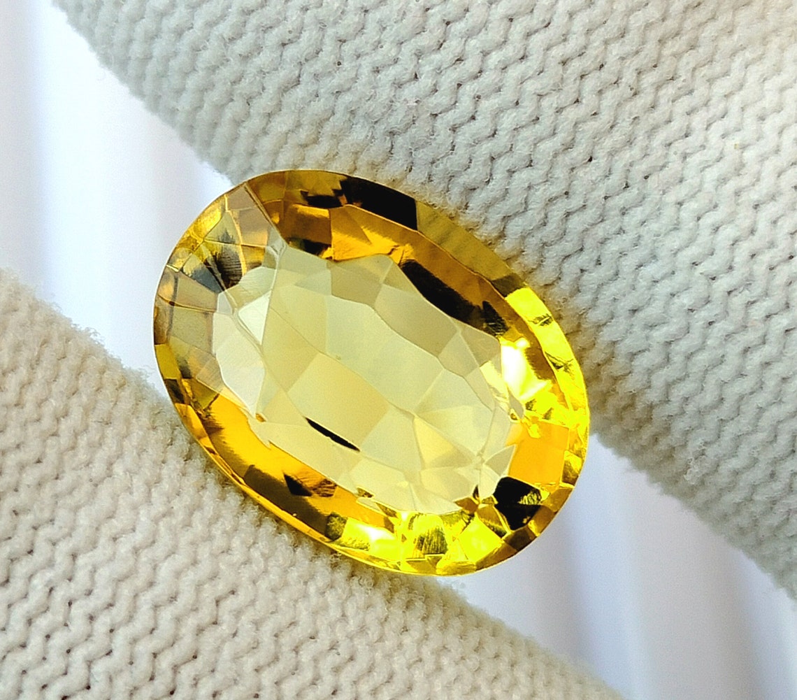 Beautiful Yellow Topaz Loose Gemstone 8.15Cts Size 15x11x7MM | Etsy