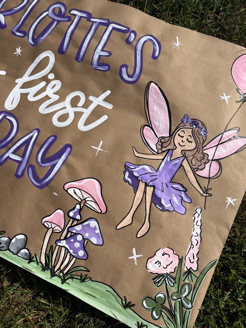 Handpainted Fairy One Banner - Etsy