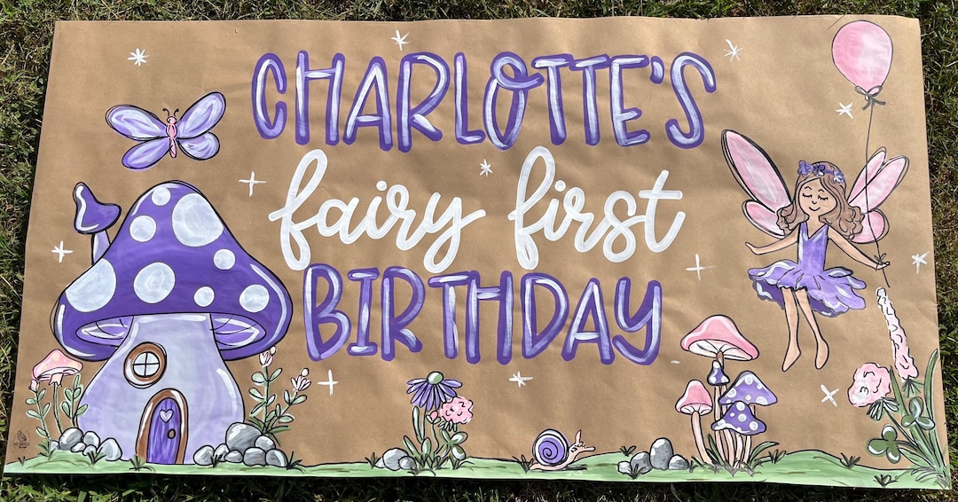 Handpainted Fairy One Banner - Etsy